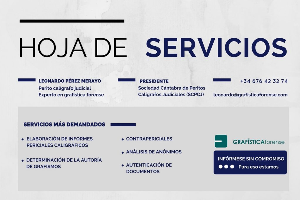 Servicios. Perito calígrafo. Grafólogo - Grafística Forense